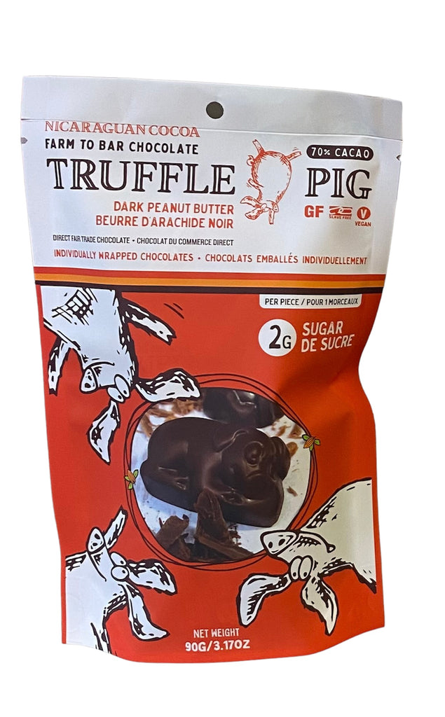 70% Cacao Dark Chocolate with Peanut Butter Bag – Truffle Pig Chocolate