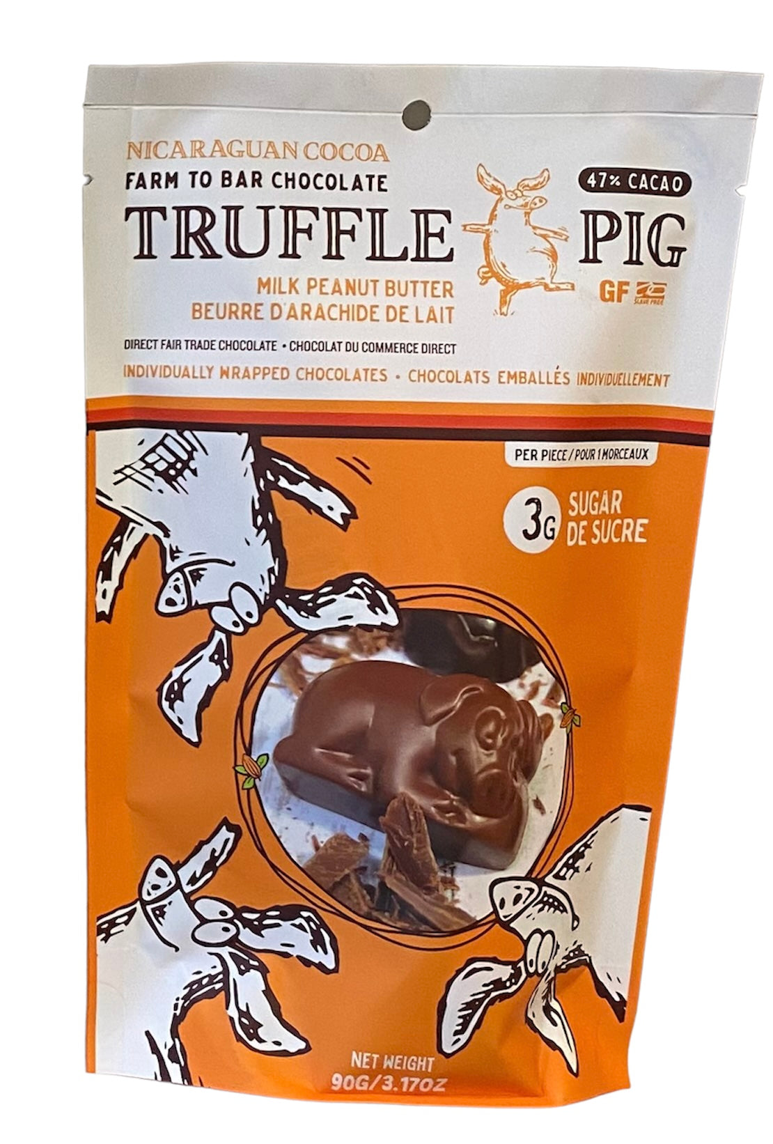 47% Cacao Milk Chocolate with Peanut Butter Bag – Truffle Pig Chocolate