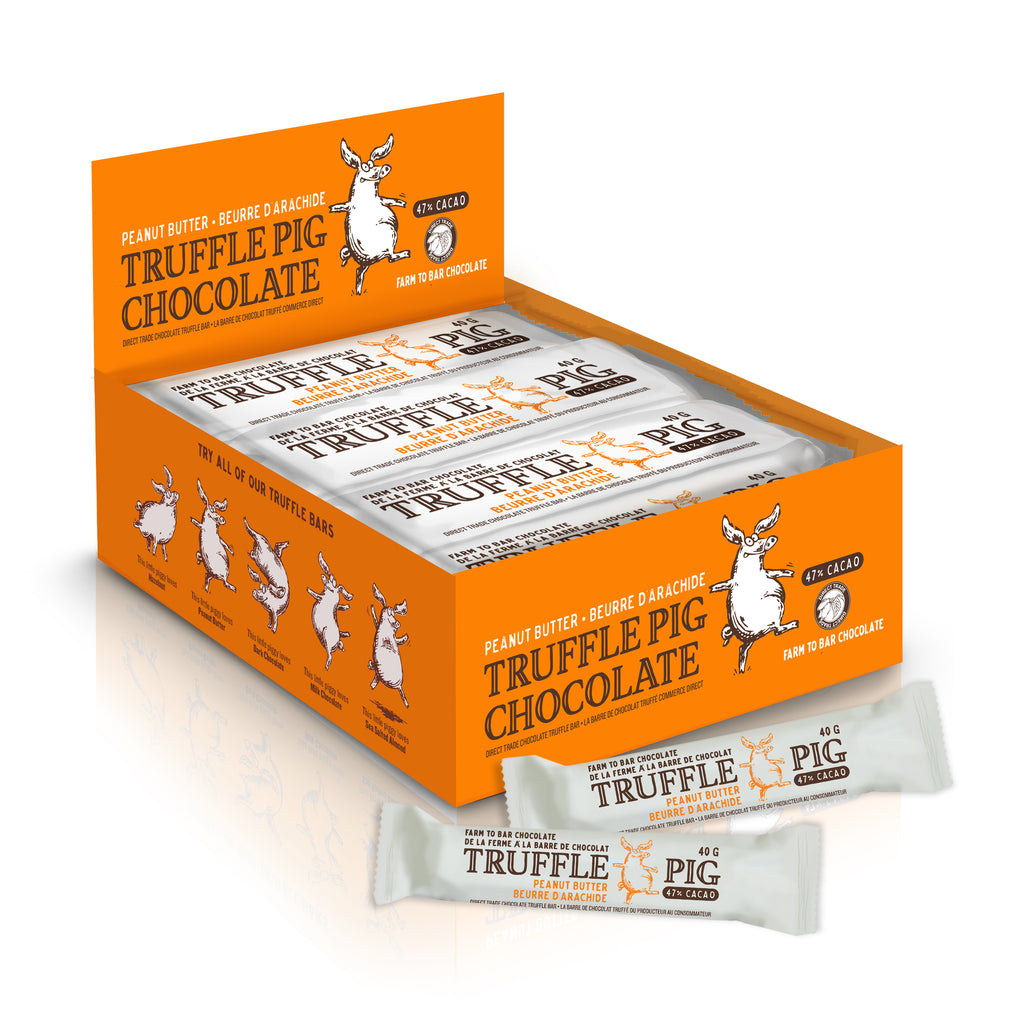 47% Cacao Milk Chocolate Bar with Peanut Butter – Truffle Pig Chocolate