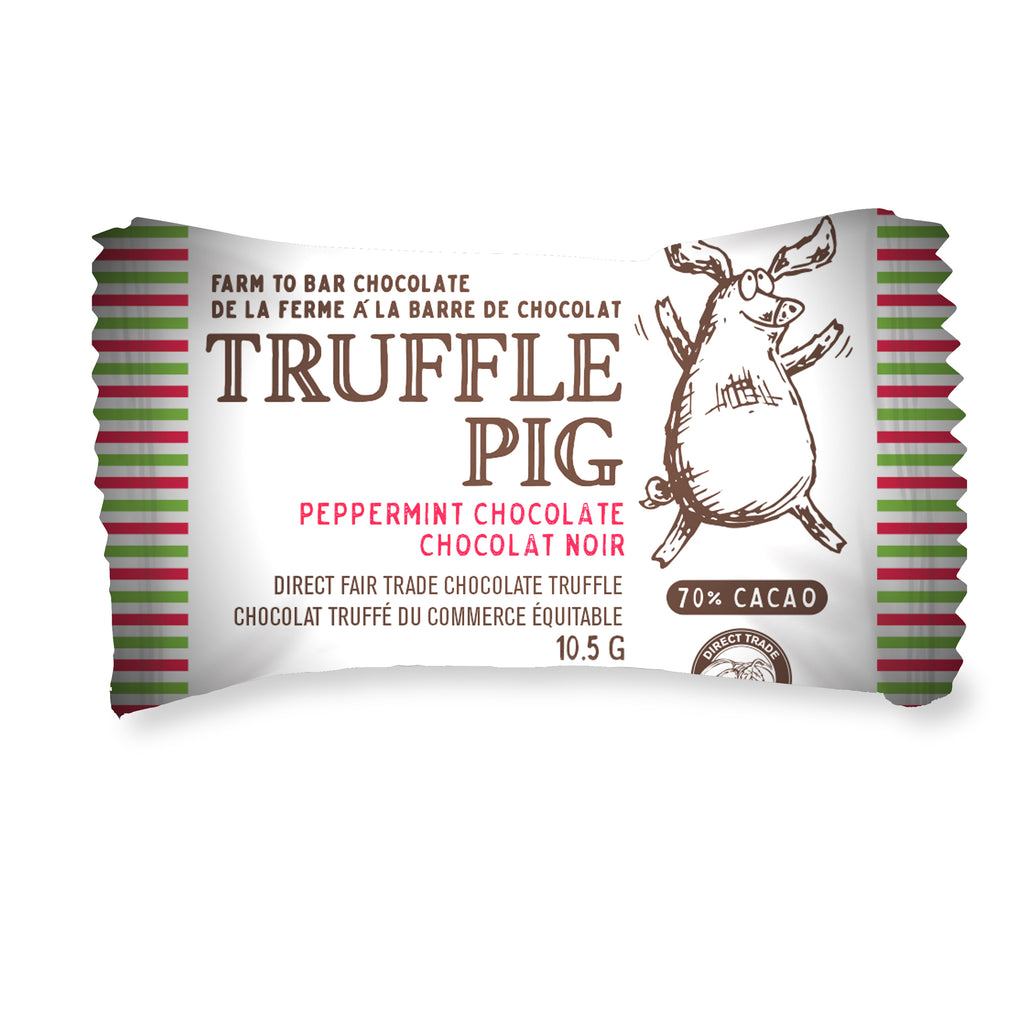 70% Cacao Dark Chocolate Peppermint Piglets – Truffle Pig Chocolate
